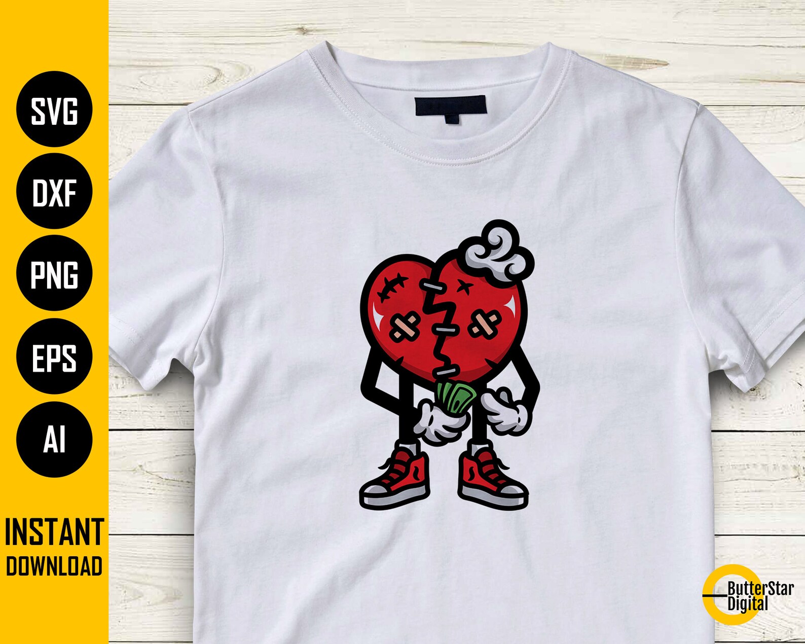 Heartless Gangster Heart Character SVG | Rich Savage Hip Hop Rap Rapper ...