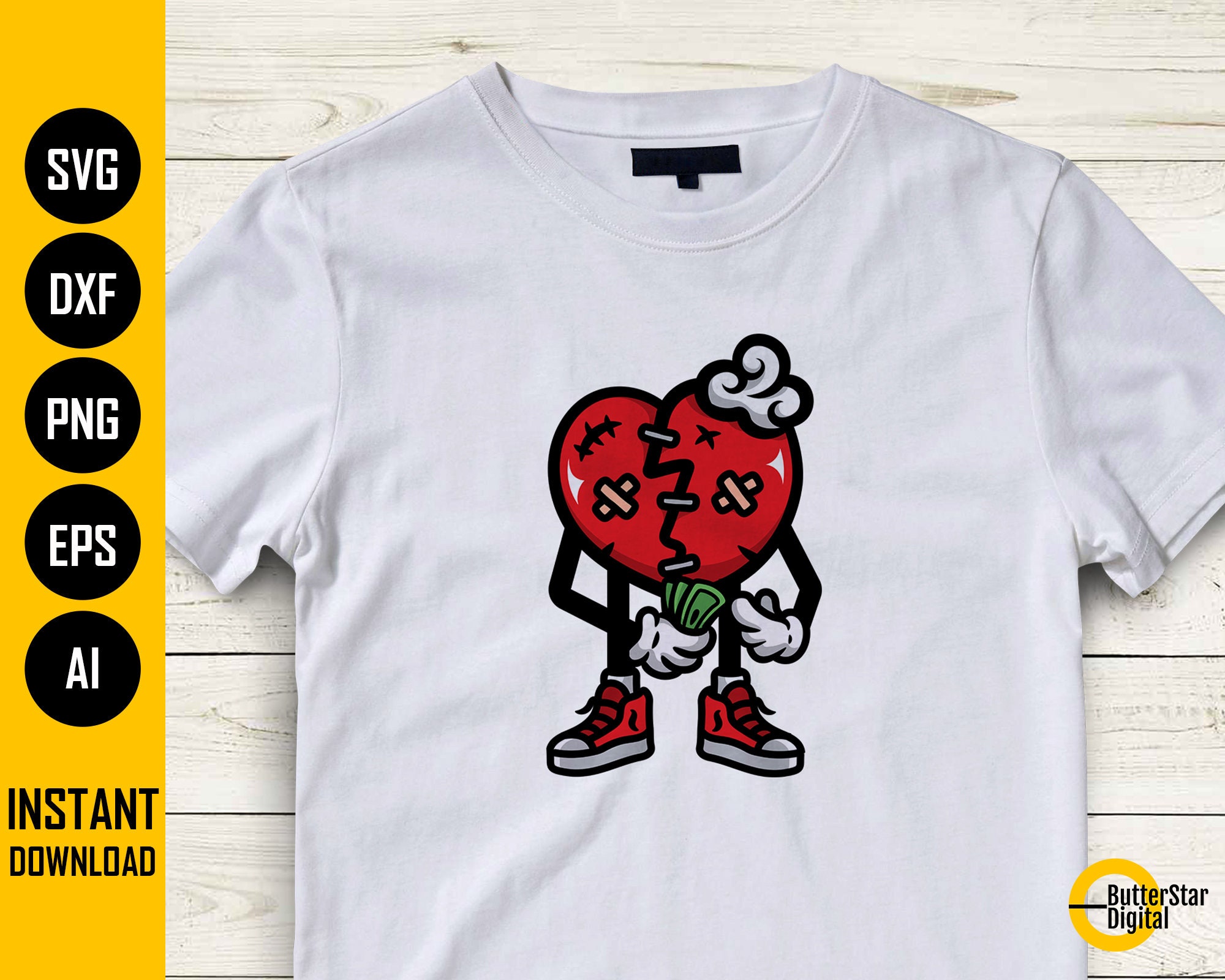 Heartless Gangster Heart Character SVG | Rich Savage Hip Hop Rap Rapper ...