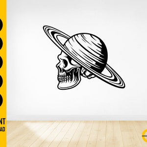 Skull Planet SVG | Saturn SVG | Planet With Rings SVG | Celestial Svg ...