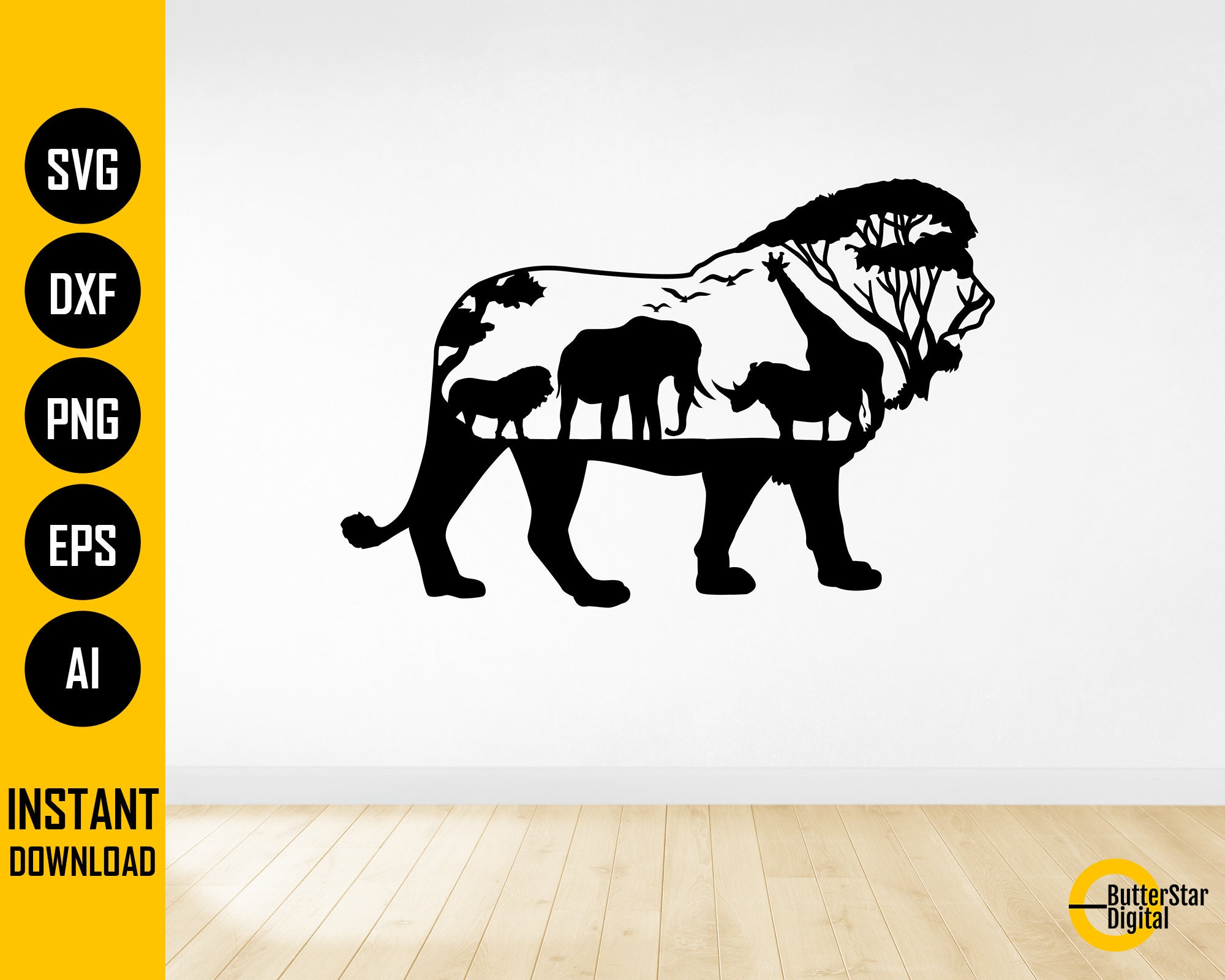 African Safari Lion SVG Wild Animal SVG Wildlife Decal - Etsy Canada