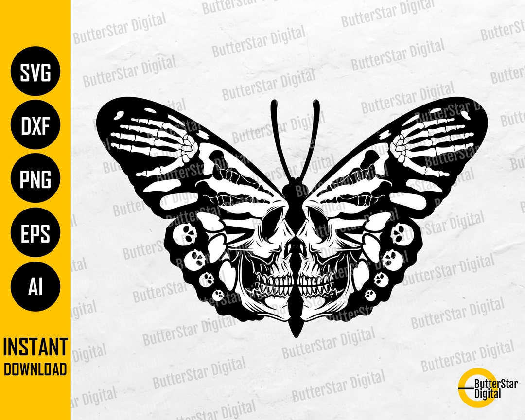 Skull Butterfly SVG | Skeleton SVG | Gothic Decal Shirt Graphics ...