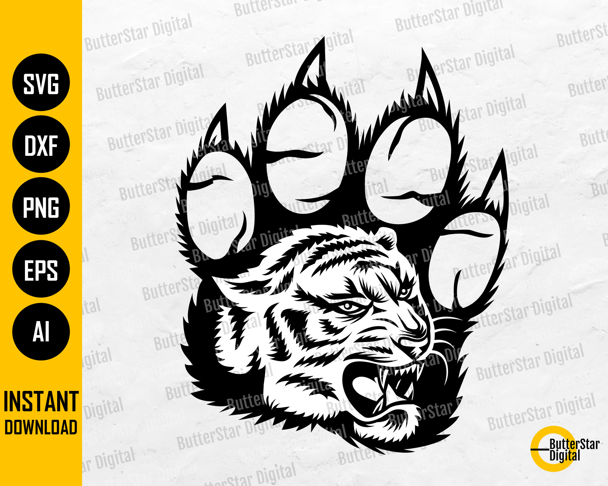 Tiger Paw SVG | Tigress SVG | Wild Animal T-shirt Decal Graphics ...
