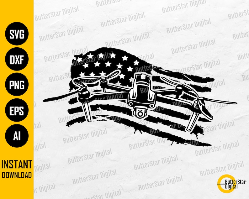 Us Drone Svg Usa Drone Pilot Svg Quadcopter Decal T Shirt Etsy