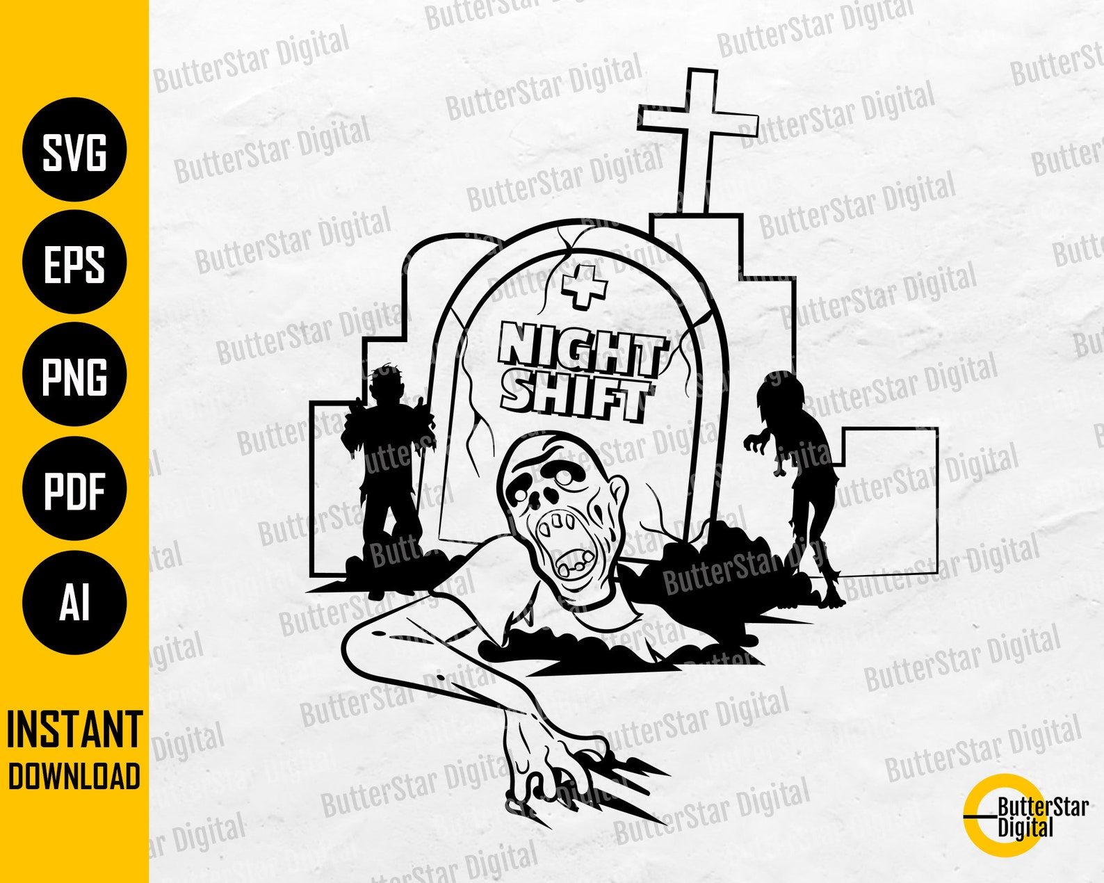 Night Shift Zombies SVG Shirt Mug Bag Sign Gift Cricut | Etsy
