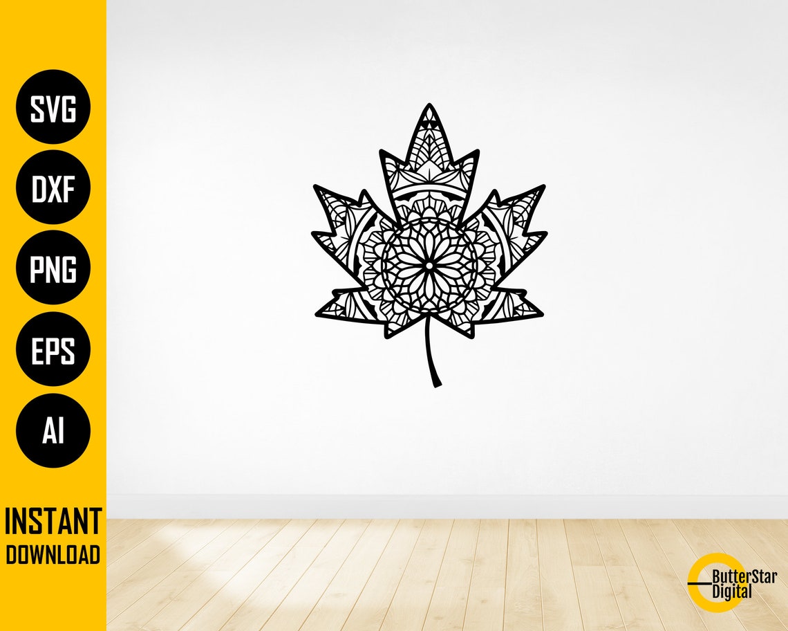 Mandala Maple Leaf SVG Cute Fall SVG Autumn SVG - Etsy