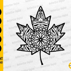 Mandala Maple Leaf SVG Cute Fall SVG Autumn SVG Zentangle Svg Cricut ...