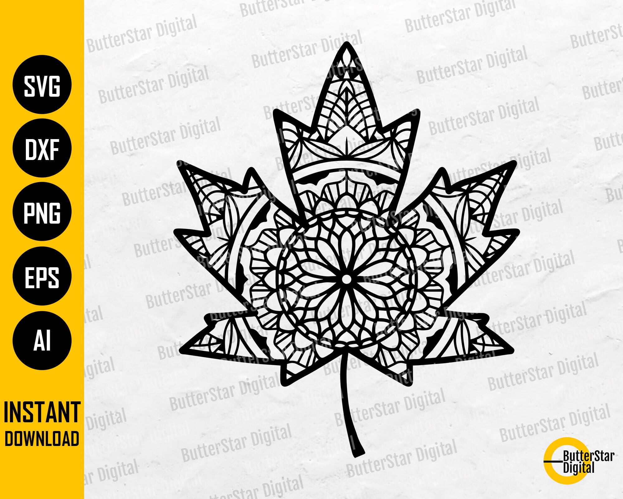 Mandala Maple Leaf SVG Cute Fall SVG Autumn SVG - Etsy UK