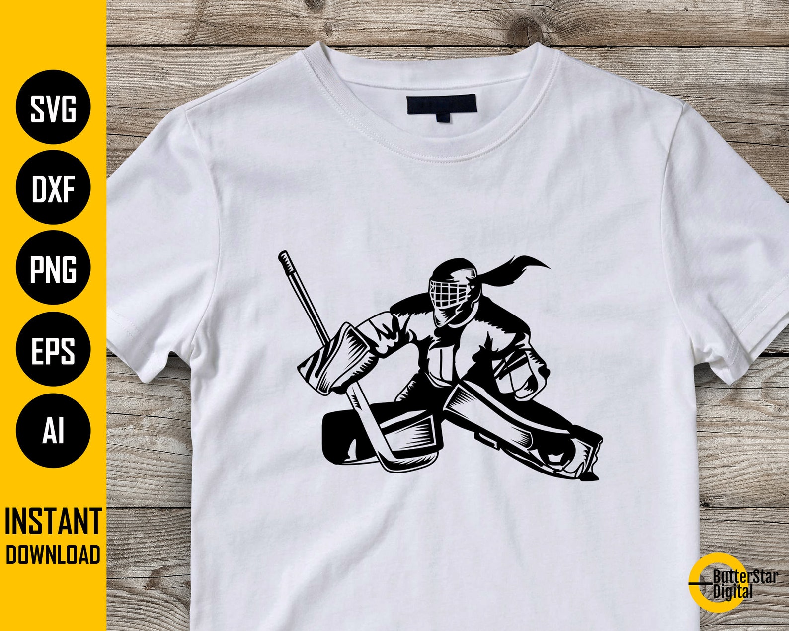 Goalie Girl SVG | Ice Hockey Player Illustration Drawing Vinyl Stencil ...