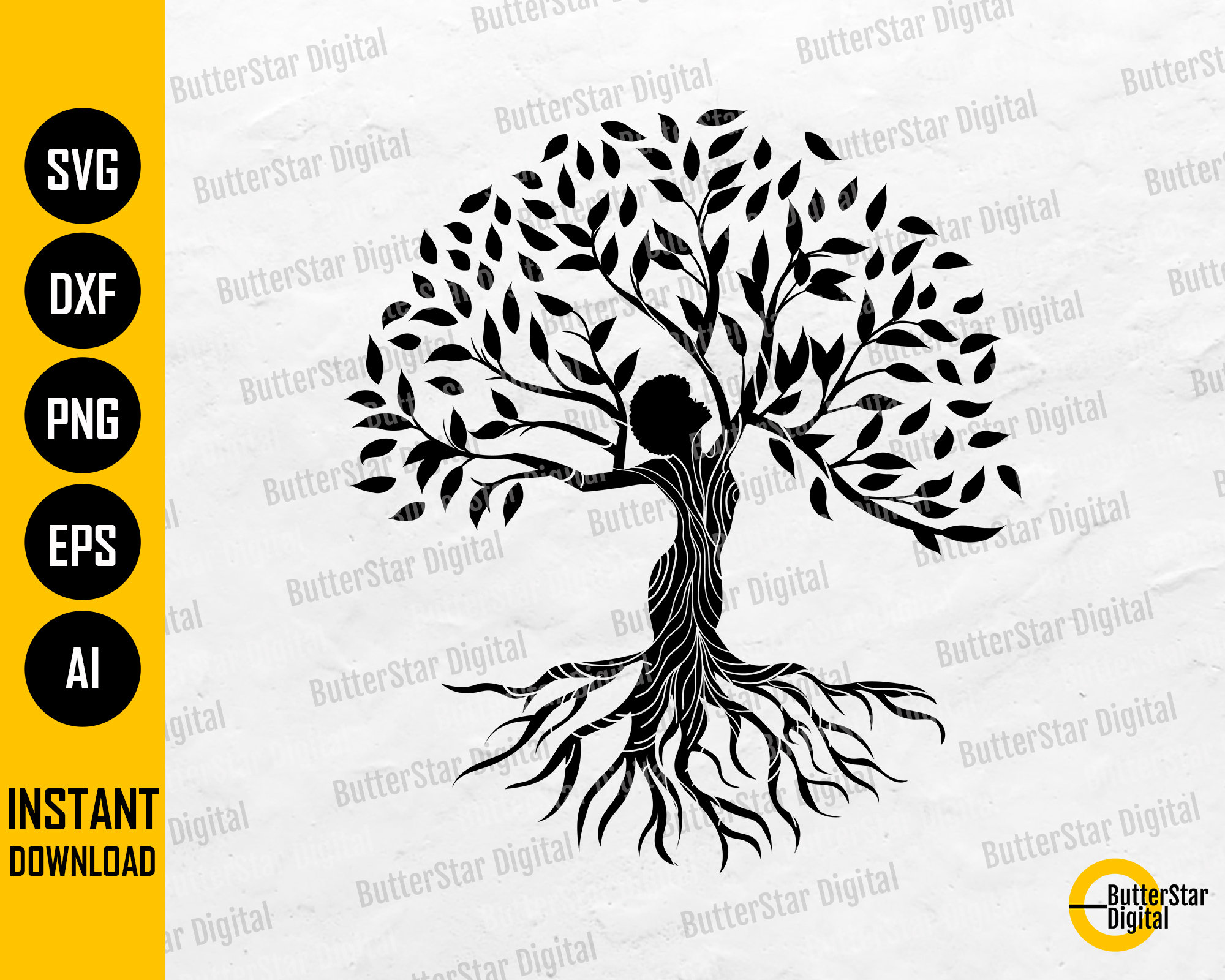 Afro Woman Tree SVG Women Empowerment SVG Girl Power - Etsy
