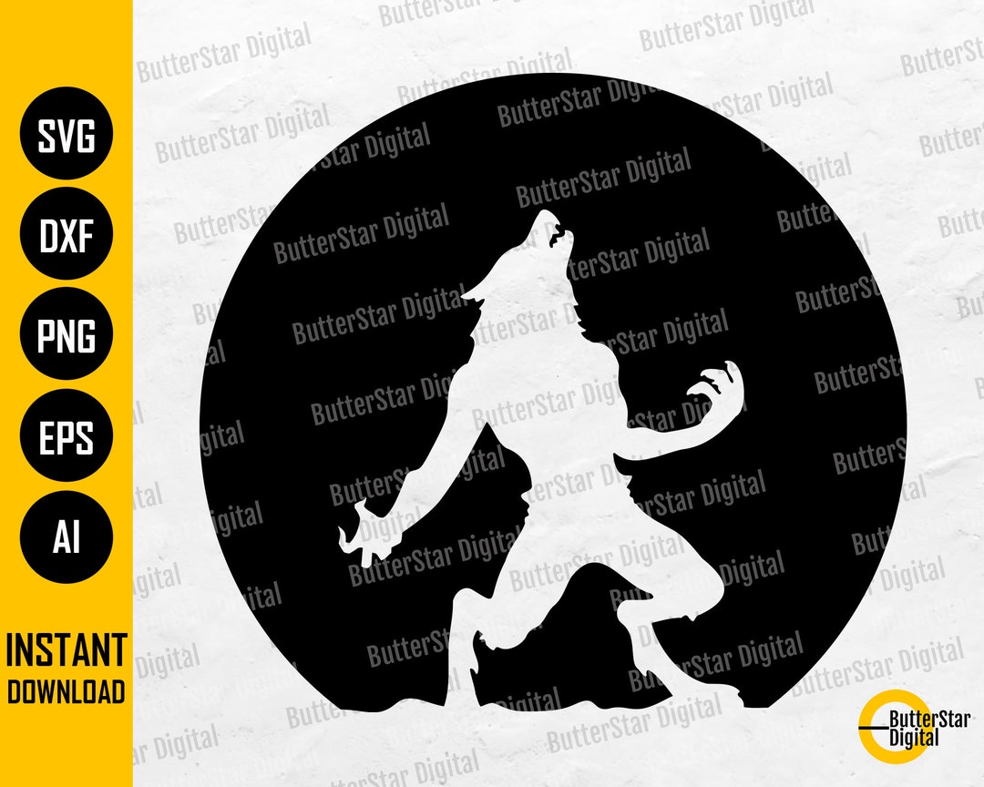 Full Moon Werewolf SVG | Howling Wolf Man SVG | Monster T-shirt Wall ...
