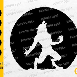Full Moon Werewolf SVG | Howling Wolf Man SVG | Monster T-shirt Wall ...