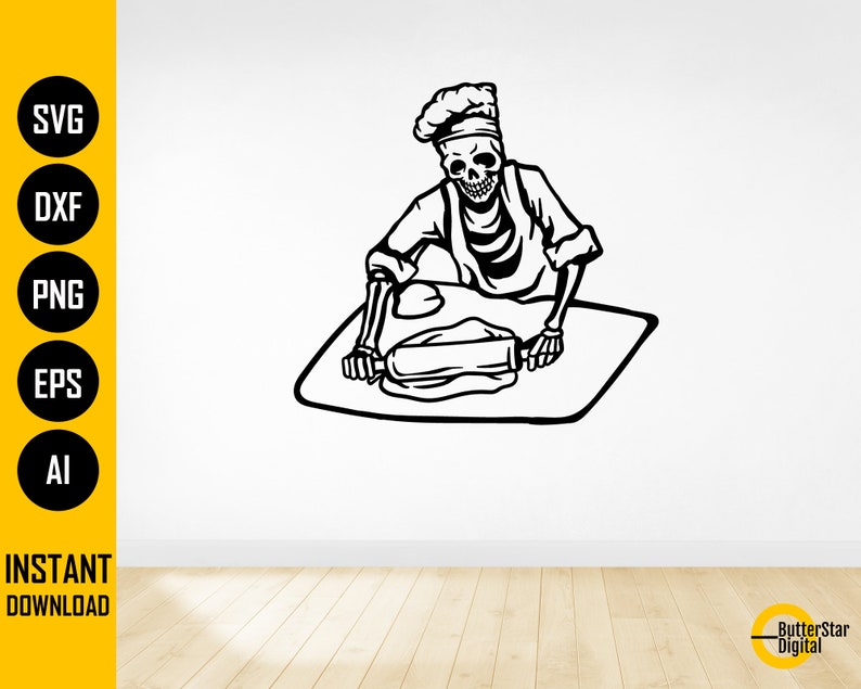 Baker Skeleton SVG Baking SVG Rolling Pin Bake Cake - Etsy