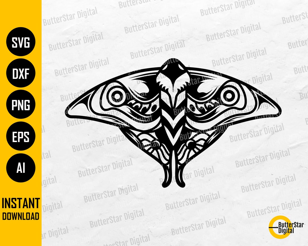 Moth SVG File | Insect Vinyl Stencil Graphics Drawing Illustration ...