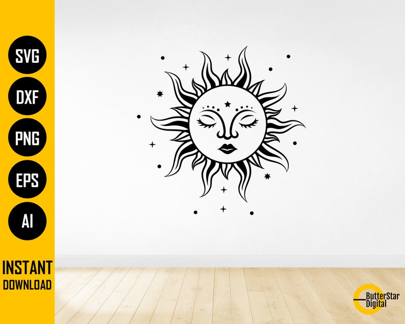 Mystical Sun SVG Heavenly SVG Sunny SVG Cosmic Svg - Etsy
