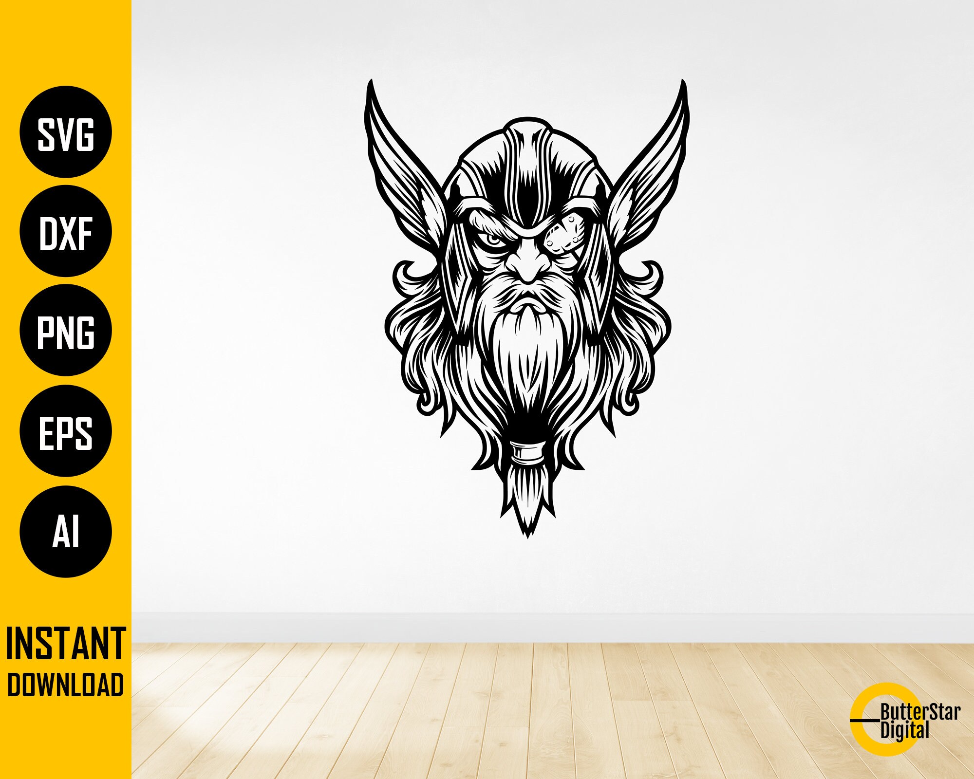 Odin SVG | Viking God SVG | Norse Mythology T-shirt Decals CNC Laser ...