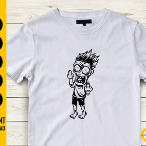 Zombie Middle Finger SVG Funny Halloween Decoration T-shirt Sticker ...
