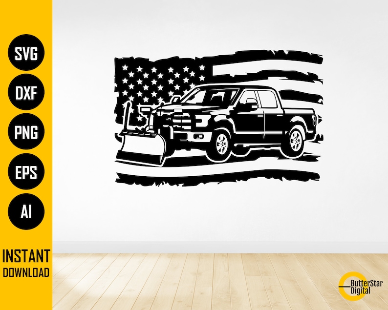 US Snow Plow Truck SVG USA Flag Winter T-shirt Sticker - Etsy