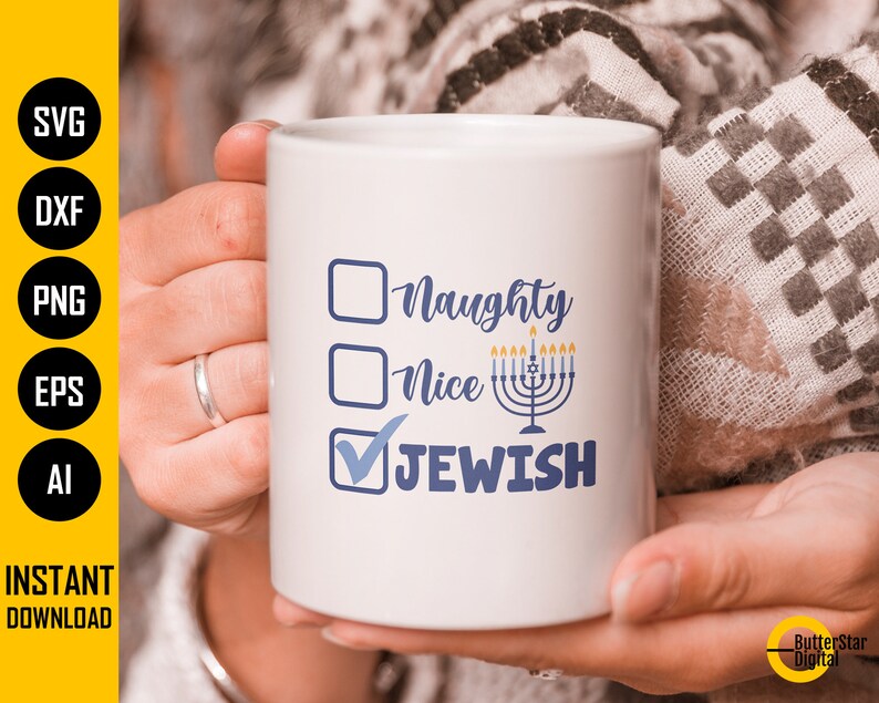 Naughty Nice Jewish SVG Funny Hanukkah SVG Chanukah | Etsy