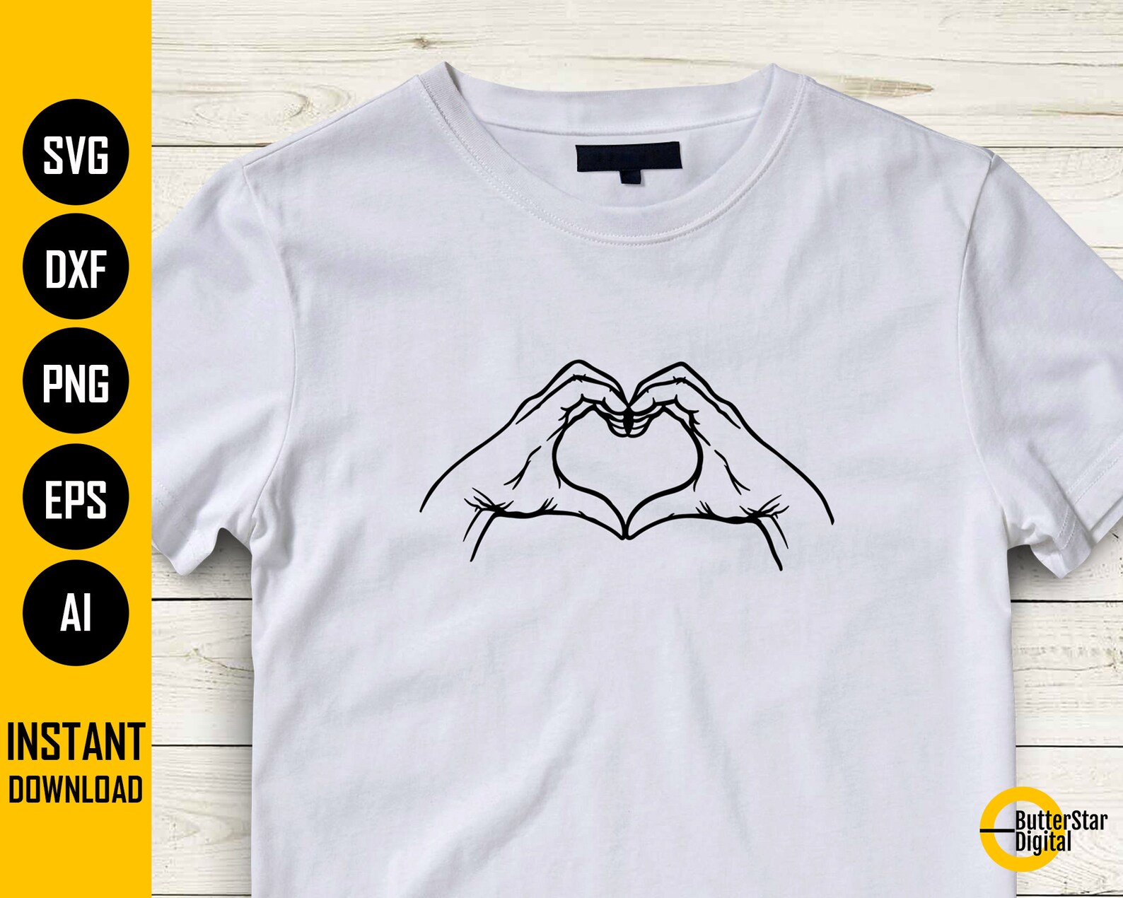 Heart Hand Sign SVG Love Tattoo Decal Symbol T-shirt Sticker - Etsy