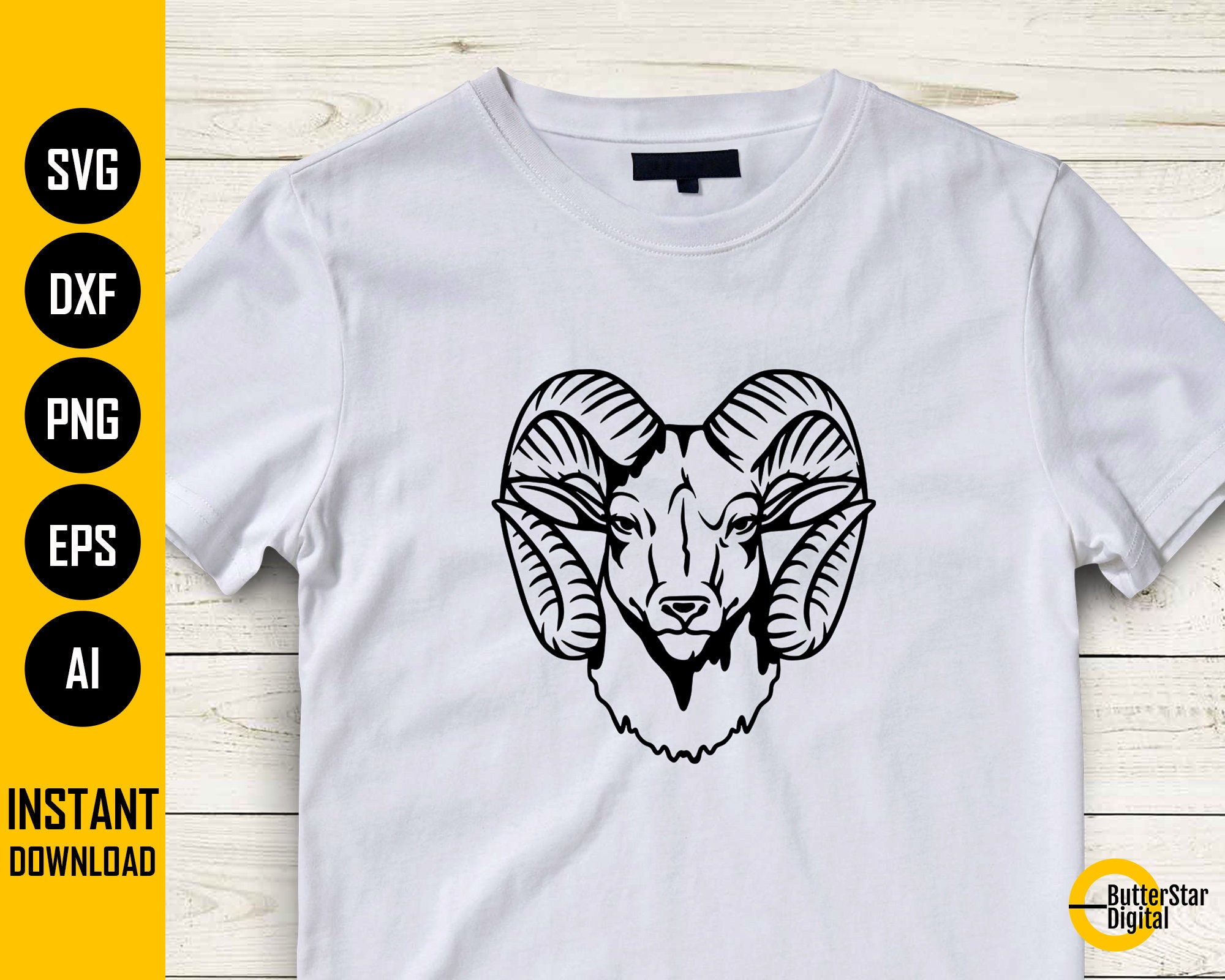 Ram Head SVG Ram SVG Farm Animal Decal Graphics - Etsy UK
