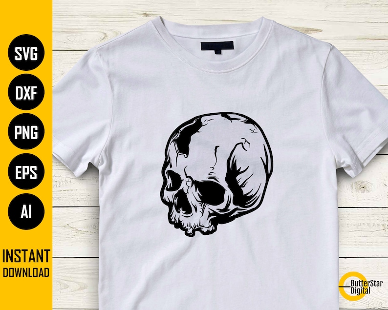 Cracked Skull SVG Dead Skeleton SVG Death SVG Gothic - Etsy
