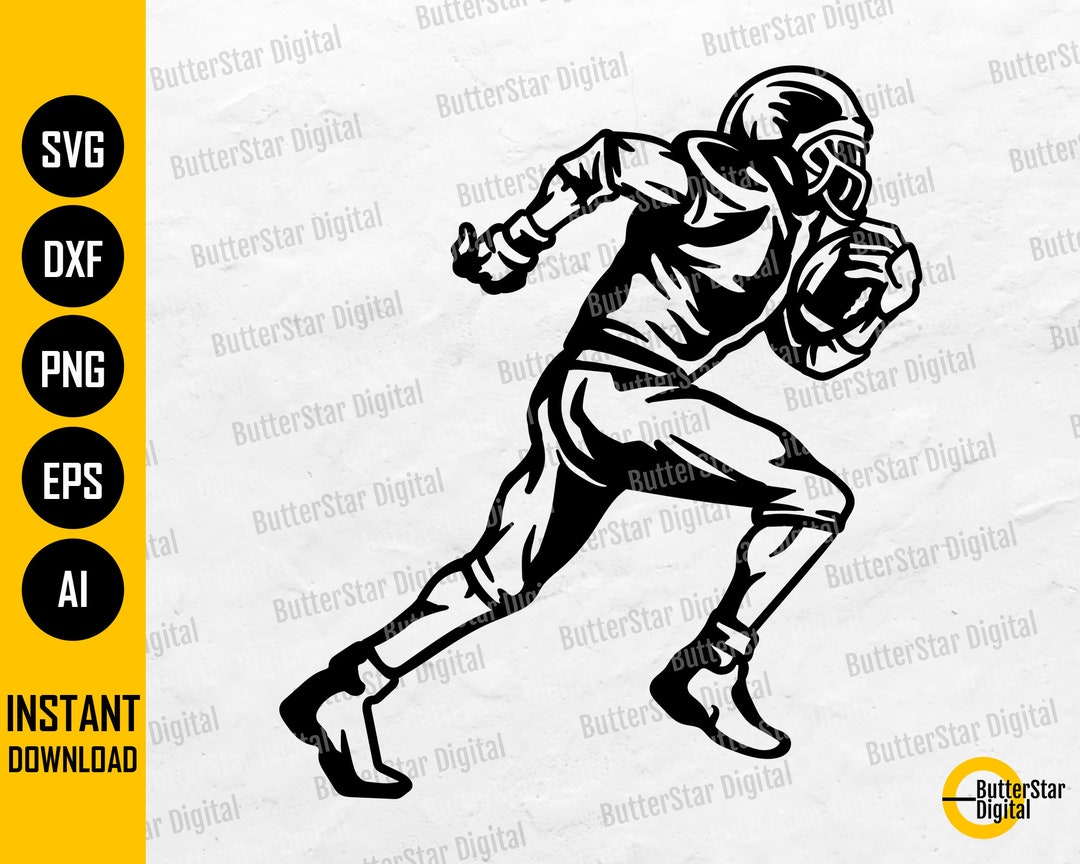 Football Player Run SVG | American Sports Vinyl Illustration Graphics ...