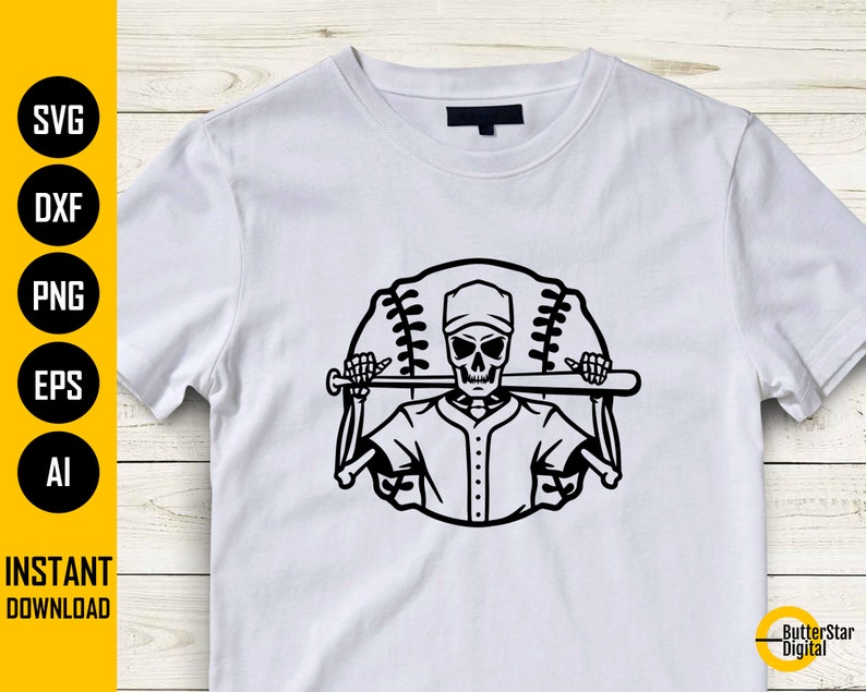 Baseball Skeleton SVG | Batter SVG | Sports T-shirt Sticker Decal ...