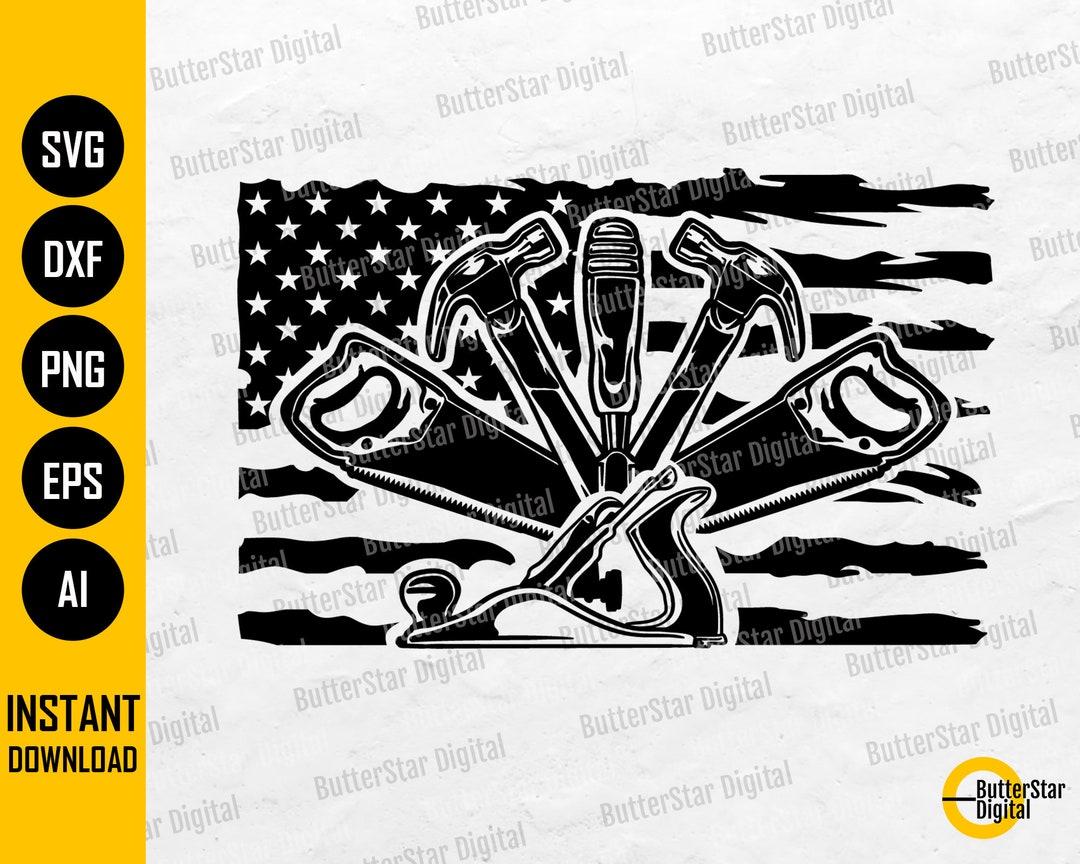 US Carpenter Tools SVG | Carpentry Svg | Construction T-shirt Decal ...