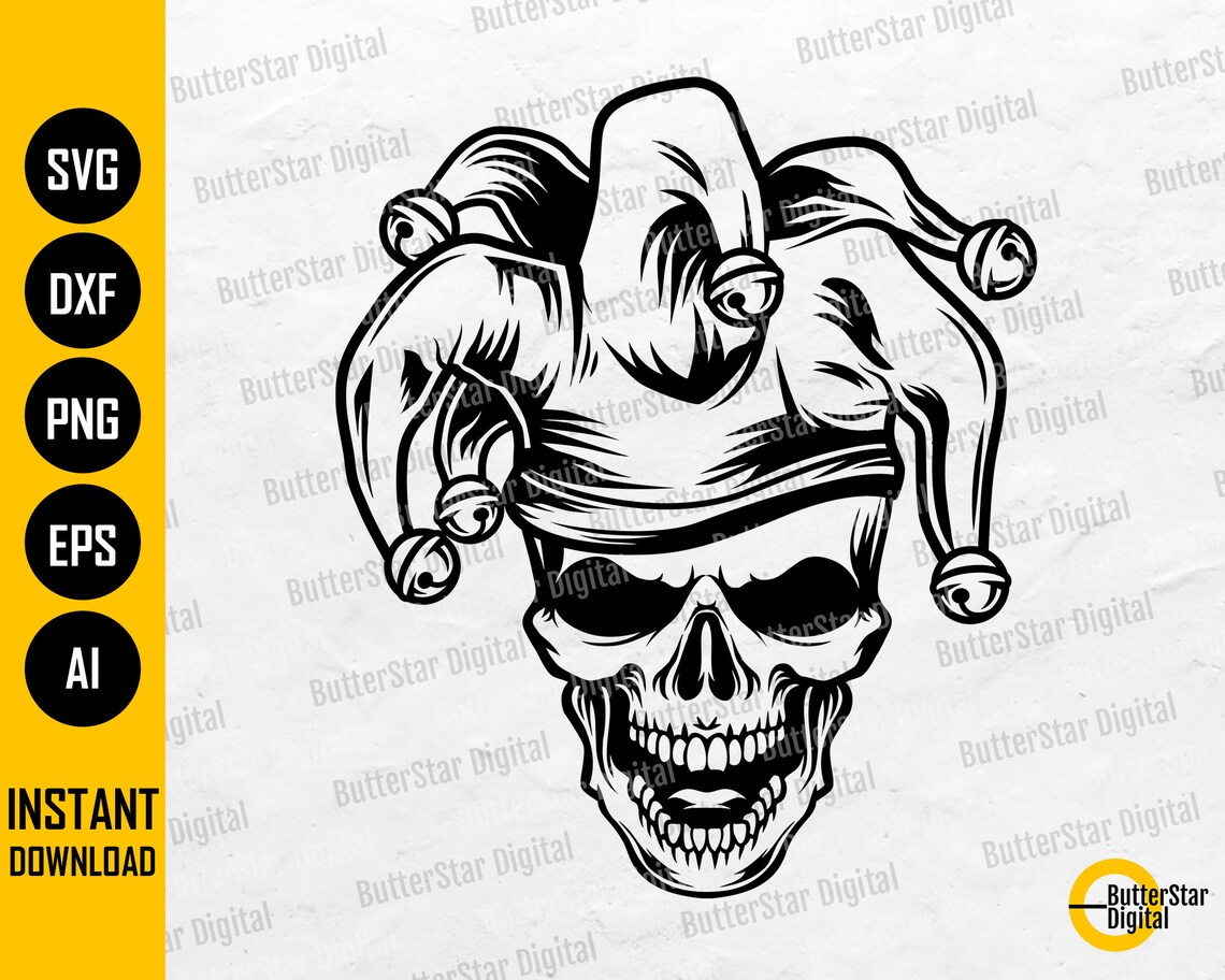 Skull Jester SVG Clown SVG Gothic SVG Circus Svg - Etsy Israel