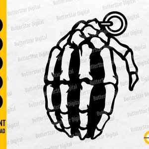 Skeleton Hand Grenade SVG | Weapon SVG | Military T-shirt Decal ...