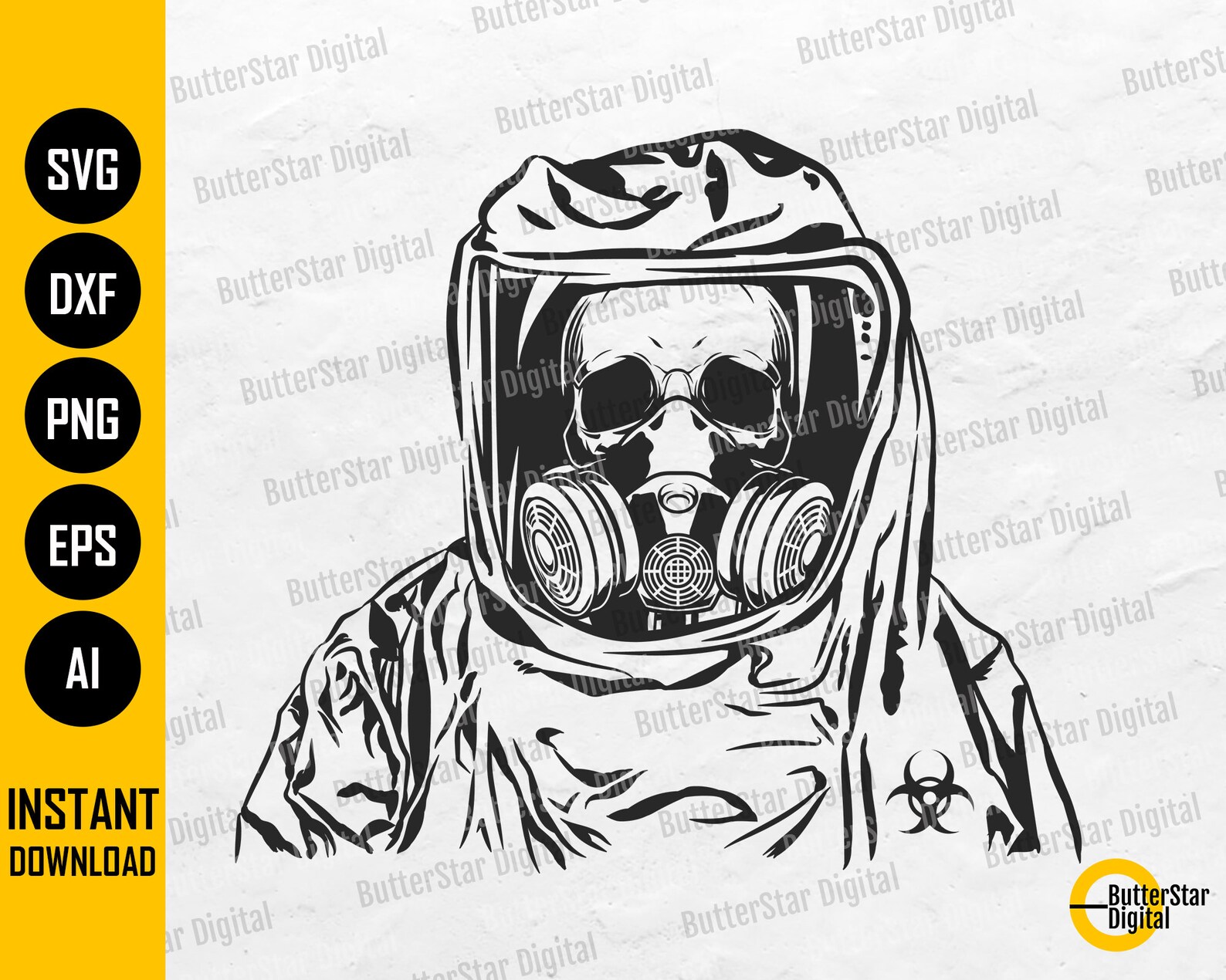 Biohazard Skull SVG Gas Mask SVG Gothic Toxic Decal Shirt - Etsy