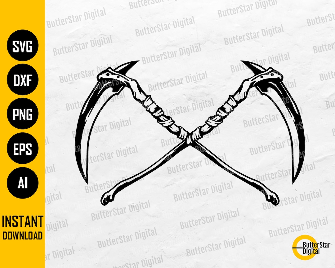 Crossed Scythes SVG Crossbones SVG Grim Reaper T-shirt Vinyl Graphics ...