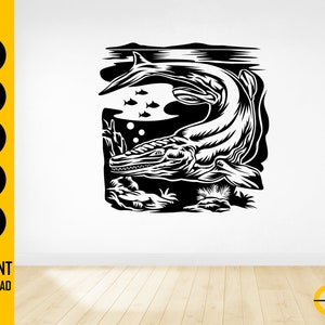 Mosasaurus SVG | Dinosaur Scene SVG | Dino T-shirt Decals Sticker ...