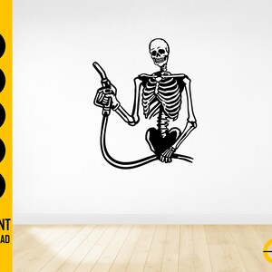Skeleton With Gas Nozzle SVG | Awesome Skull T-shirt Decal Sticker ...