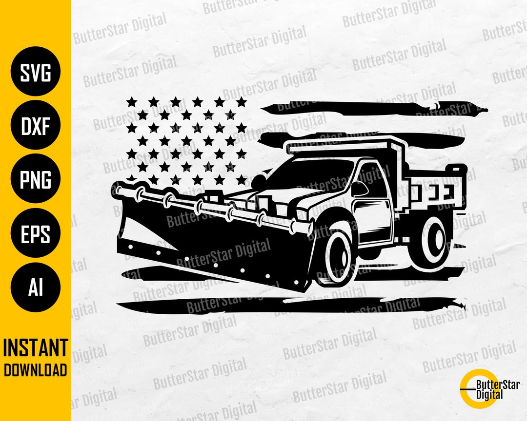US Snow Truck SVG | USA Snowplow Svg | Snow Plow T-shirt Decal Sticker ...