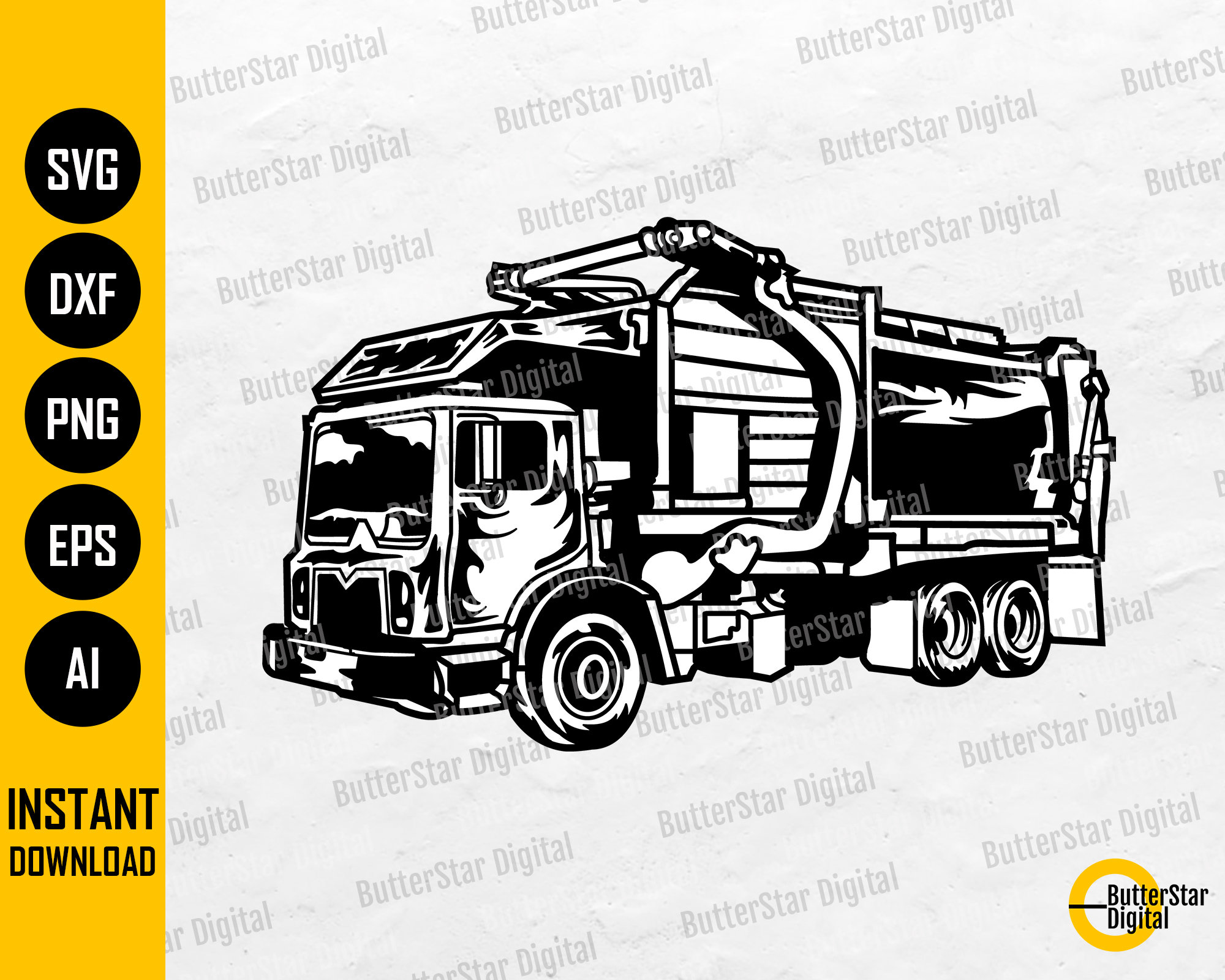 Garbage Truck SVG | Trash Truck SVG | Waste Disposal Vinyl Decal ...