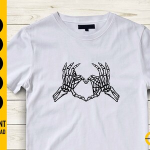 Skeleton Hand Heart Sign With Cobweb SVG | Bones Tattoo Decal T-shirt ...