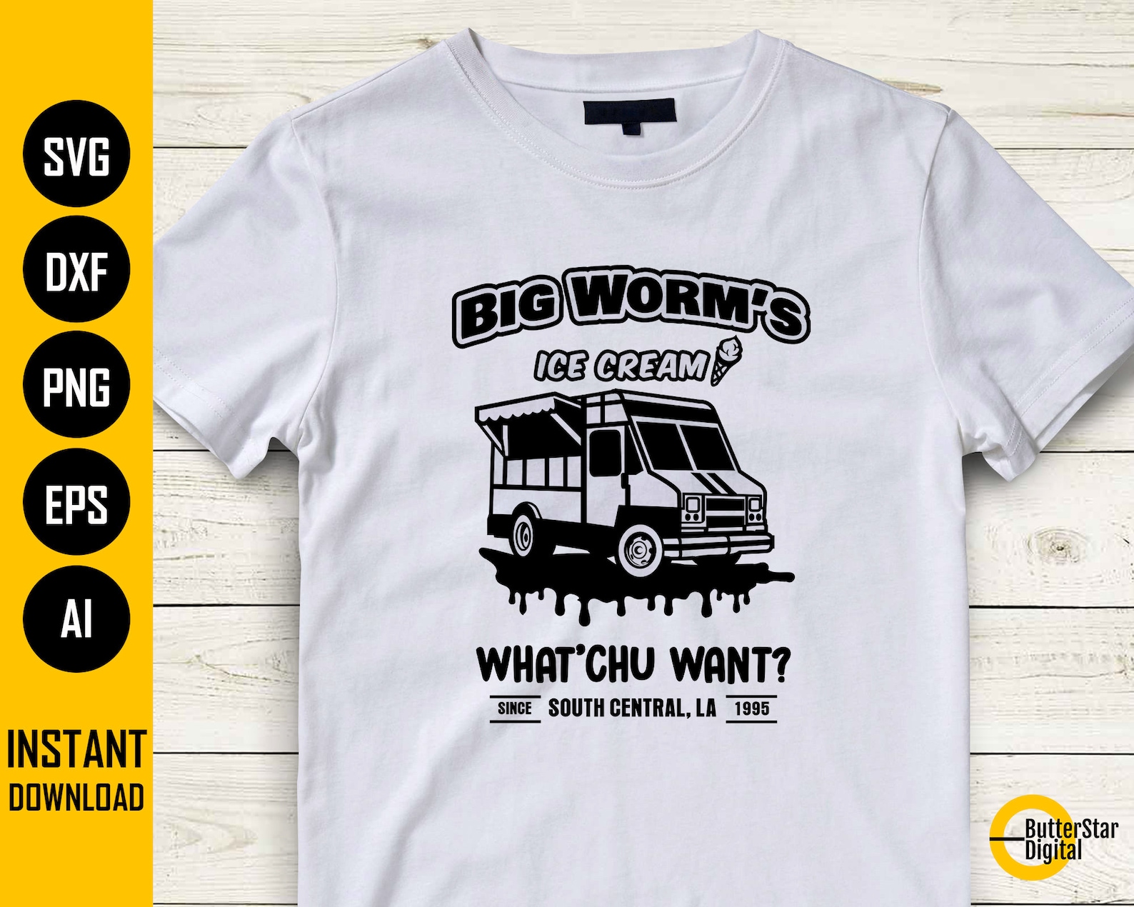 Big Worm SVG | Ice Cream SVG | Friday SVG | Movie T-shirt Sticker ...