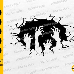 Zombie Attack SVG | Scary Halloween Wall Art Decal Sticker Decoration ...