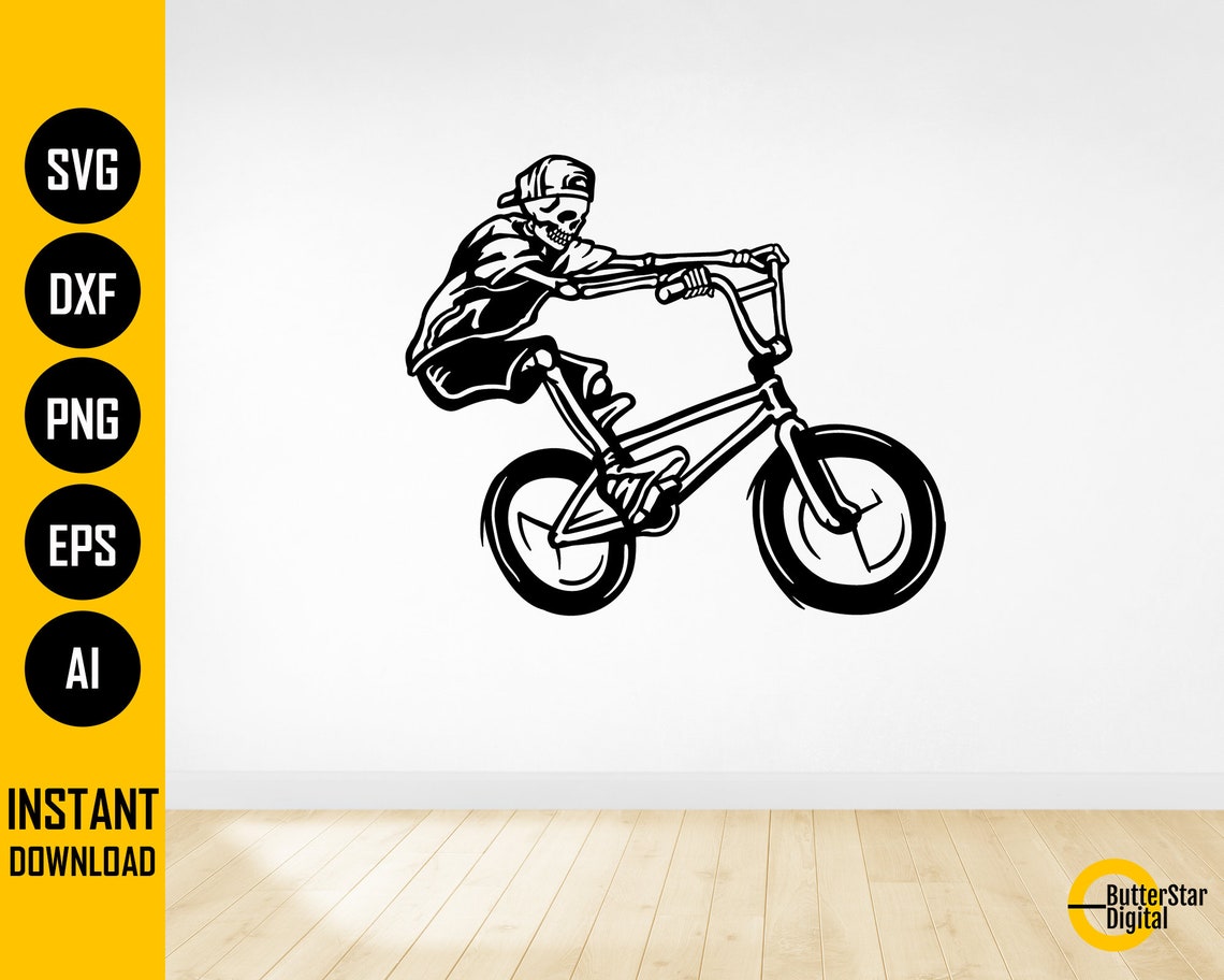 Skeleton Riding BMX Svg | Bicycle SVG | Bike SVG | Athlete Biking ...