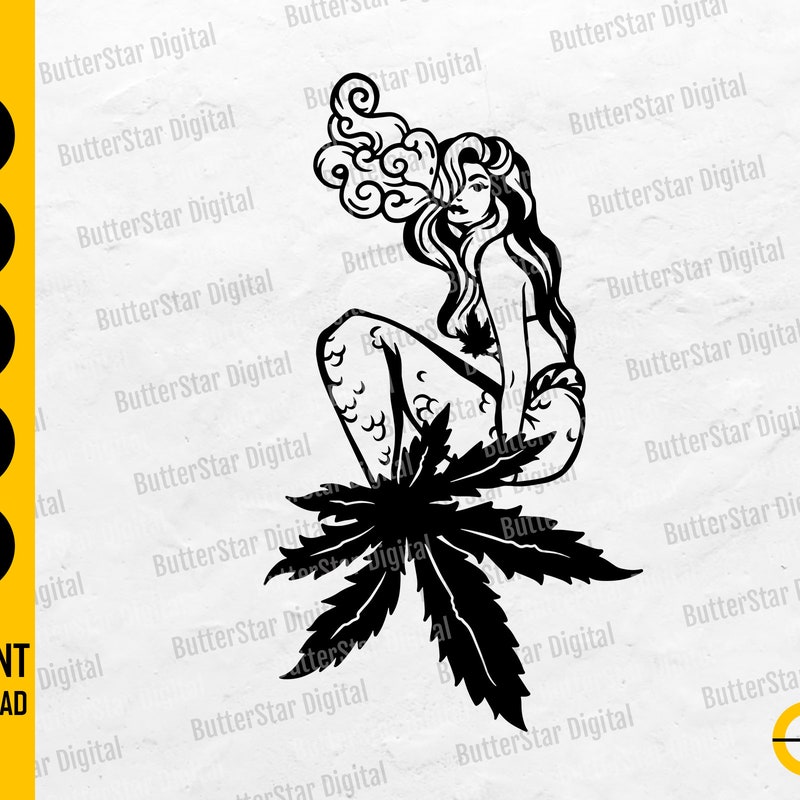 Smoking Mermaid Svg - Etsy