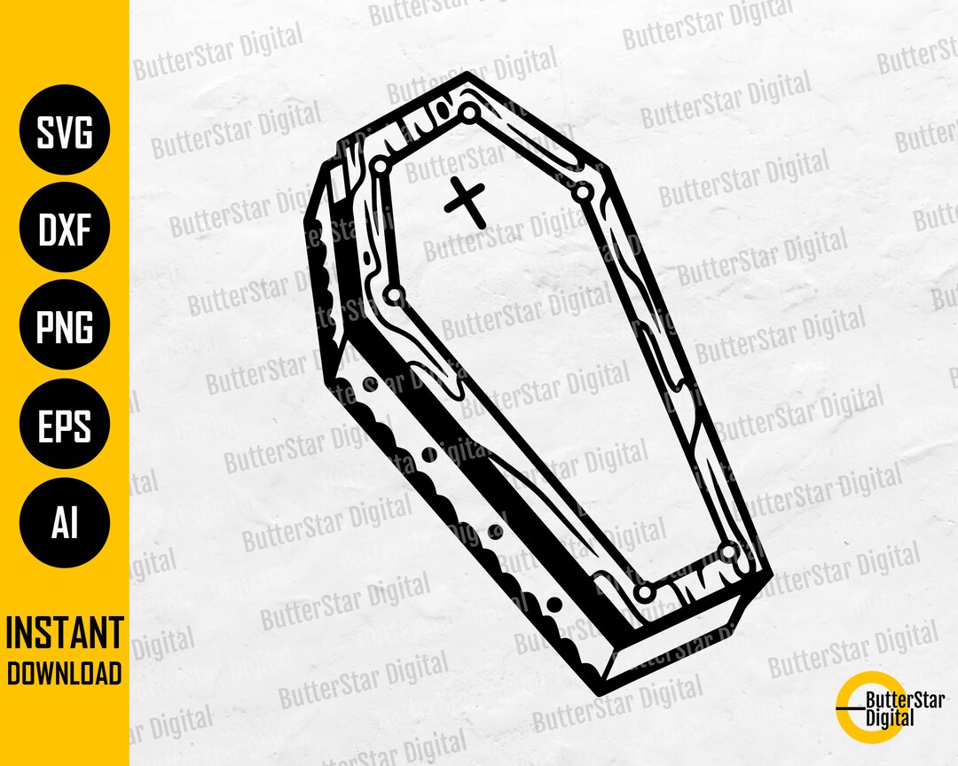 Cute Coffin SVG | Halloween Vinyl Stencil Graphics | Cricut Cut File ...