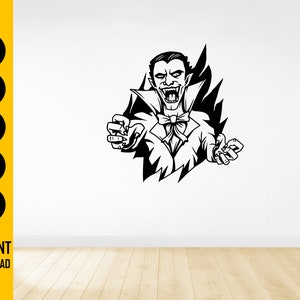 Vampire Coming Out of Wall SVG | Horror SVG | Halloween Decal Wall Art ...