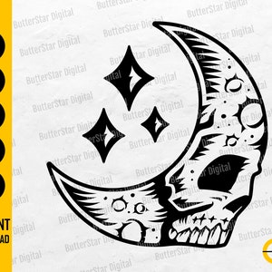 Skull Moon SVG | Celestial SVG | Occult SVG | Cricut Silhouette Cameo ...