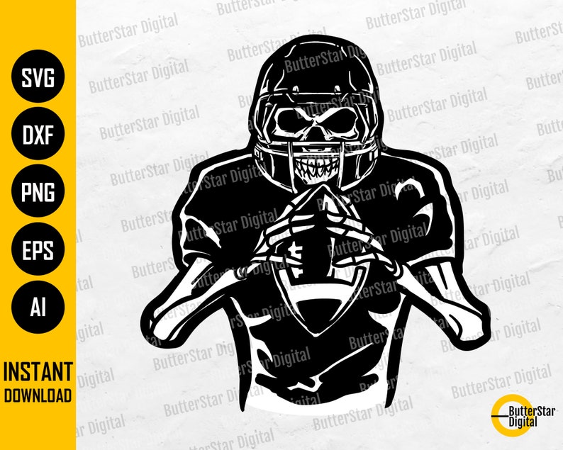 Football Skeleton SVG Football Player SVG Football Skull - Etsy