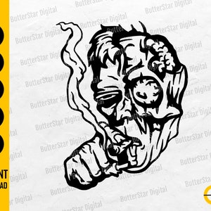 Zombie Smoking Joint SVG Smoke Weed Blunt SVG Funny Halloween SVG ...