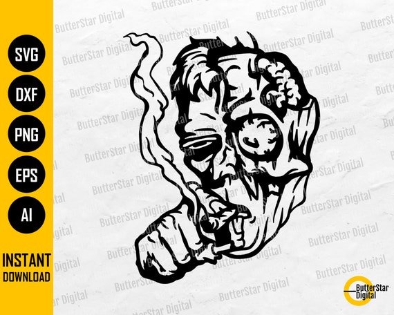 Zombie Smoking Joint SVG Smoke Weed Blunt SVG Funny - Etsy