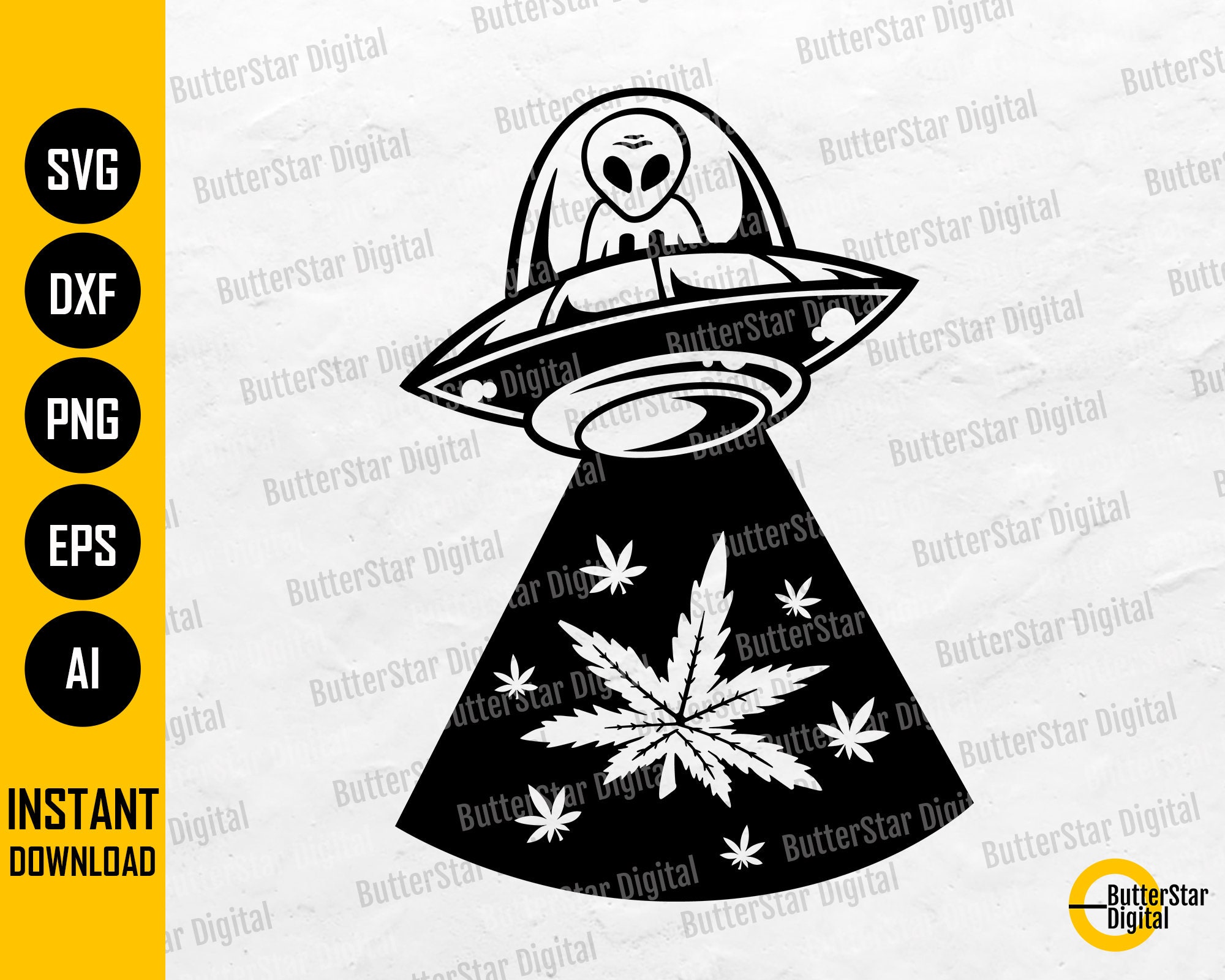 UFO Harvesting Weed SVG Cannabis Alien Svg 420 Stoned Pot - Etsy Canada