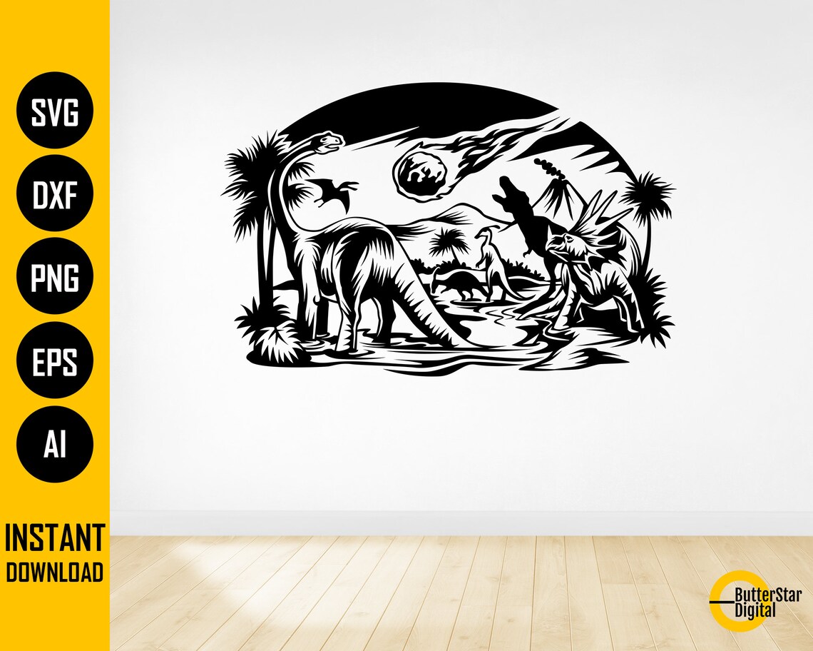 Extinction of the Dinosaurs SVG | Dino T-shirt Decal Stencil Vinyl ...