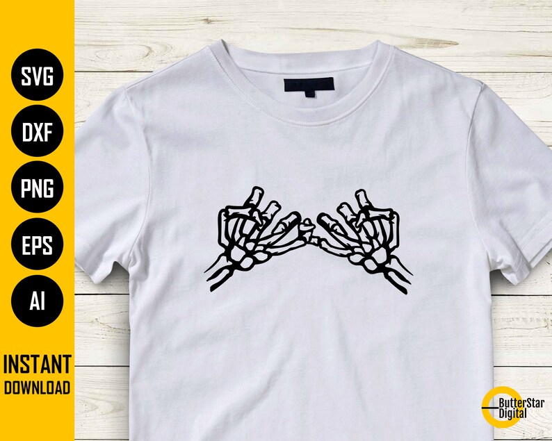 Skeleton Pinky Promise SVG Bones Tattoo Decal T-shirt - Etsy